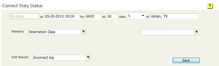 Correct current duty status